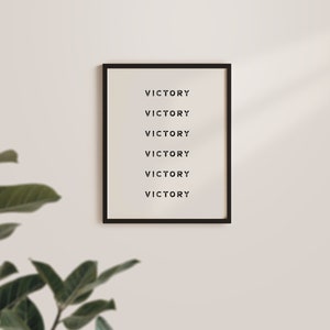 Victory Print, Black and White, Printable Wall Art, Christian Prints ...