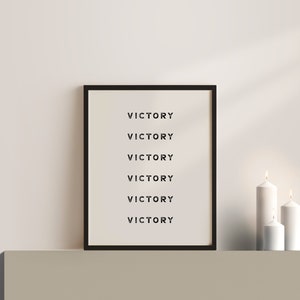 Victory Print, Black and White, Printable Wall Art, Christian Prints ...