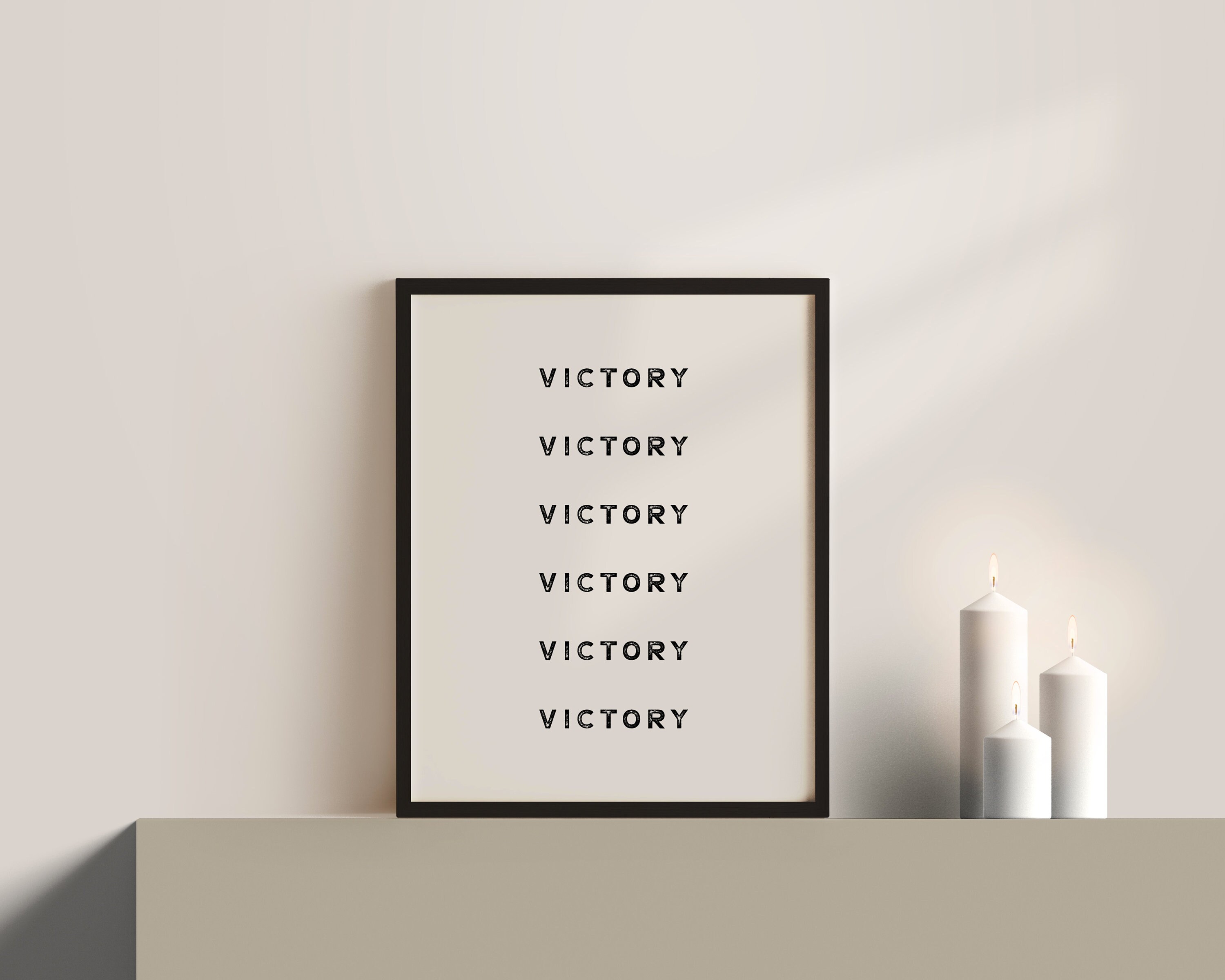 Victory Print, Black and White, Printable Wall Art, Christian Prints ...