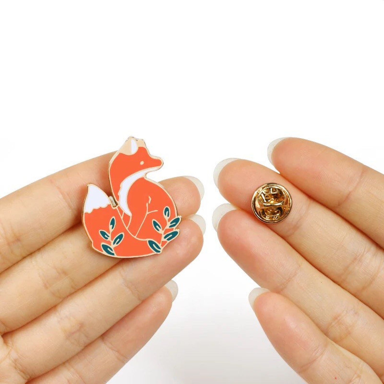Fox Pin / Free Shipping / Gold Backing - Etsy