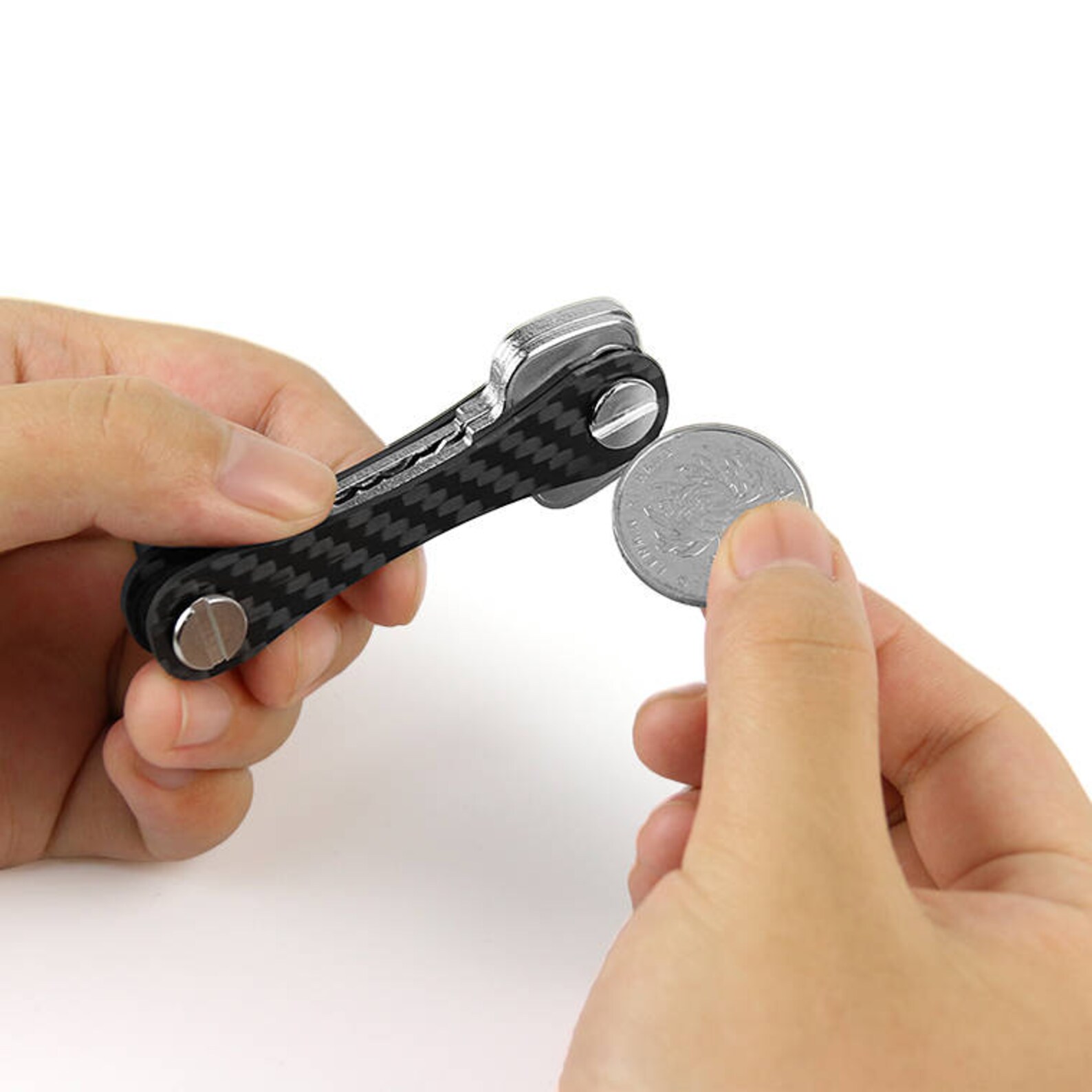 Real Carbon Fiber Key Holder Minimalist Key Chain Key Ring - Etsy