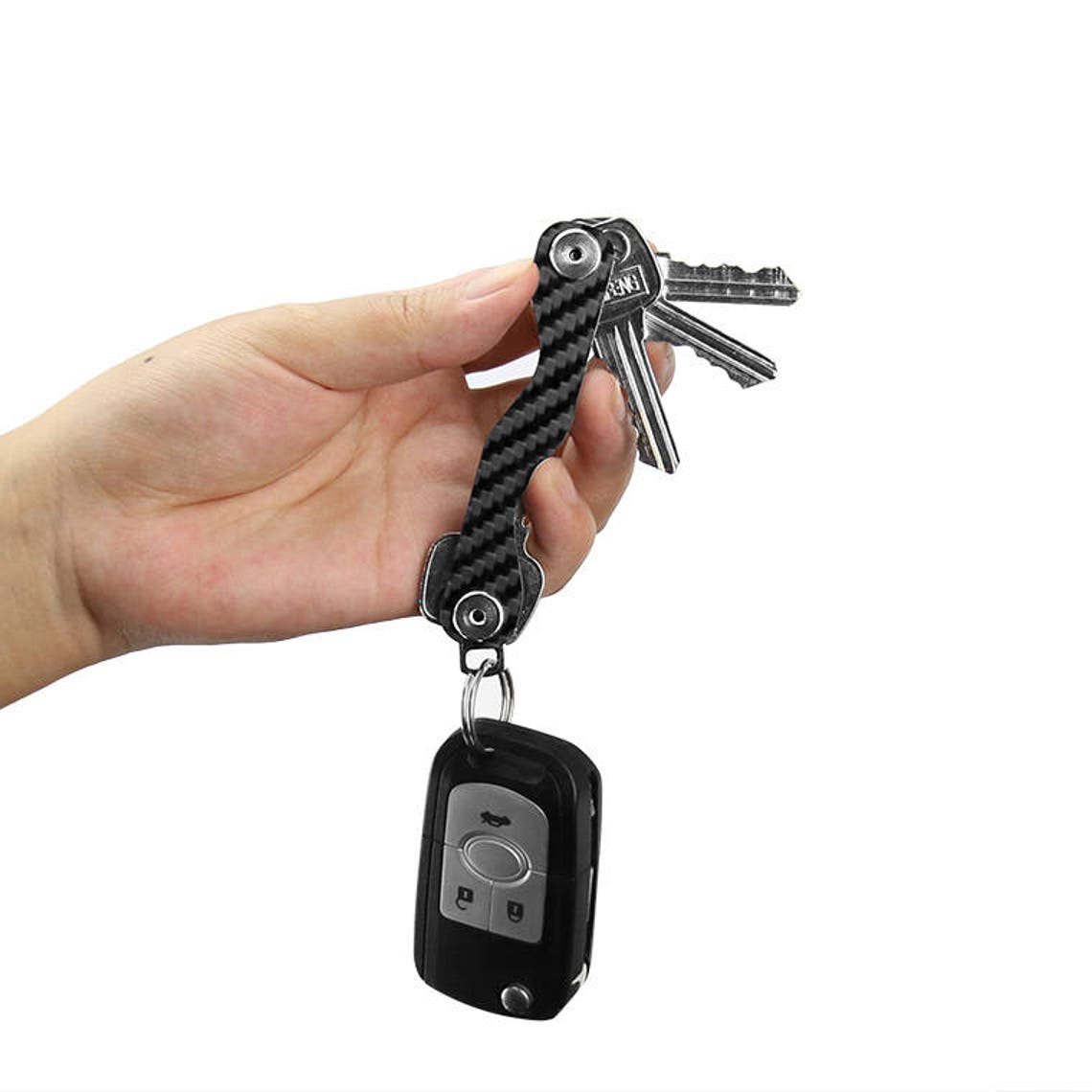 Real Carbon Fiber Key Holder Minimalist Key Chain Key Ring - Etsy