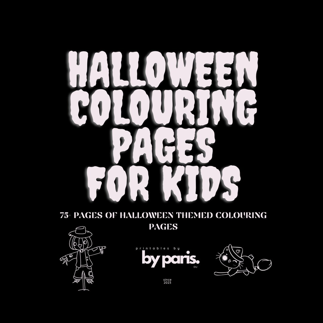 75+ Spooktacular Halloween Coloring Pages for Kids: A4 Sized Digital ...