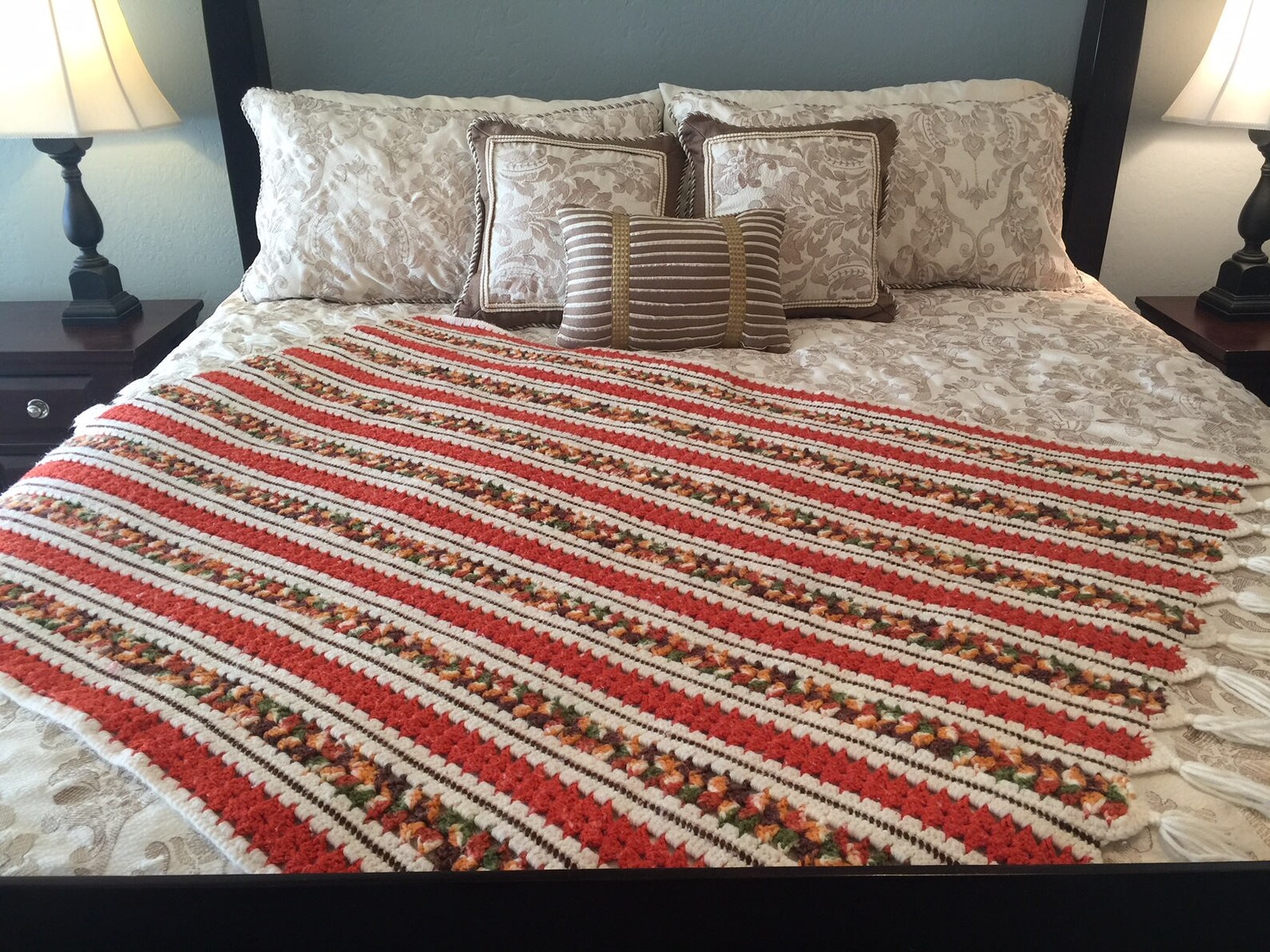 Vintage Striped Afghan 64 X 48 - Etsy