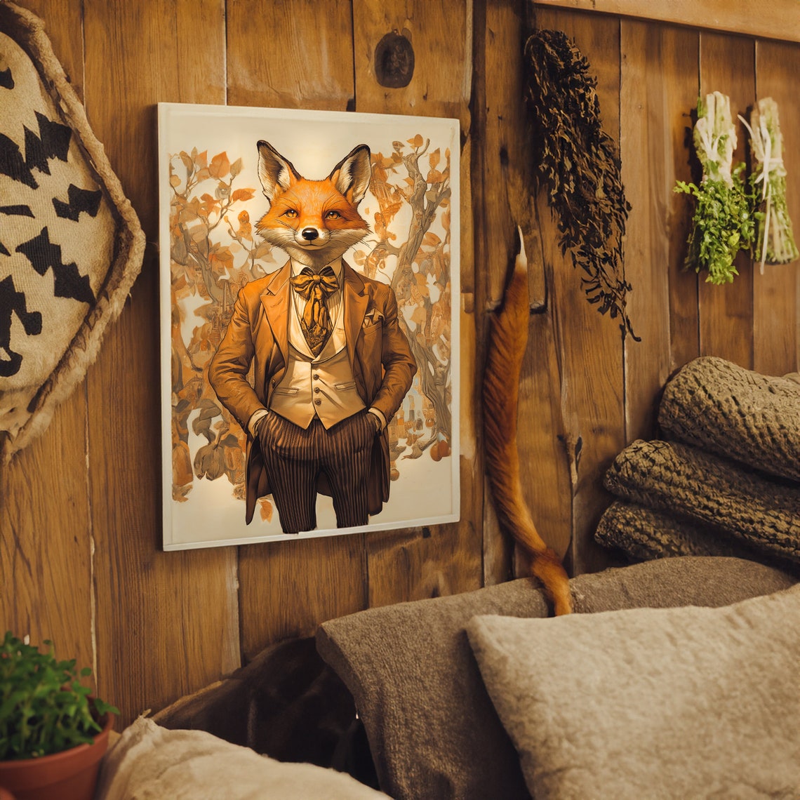 Sophisticated Fox Poster Print - Etsy