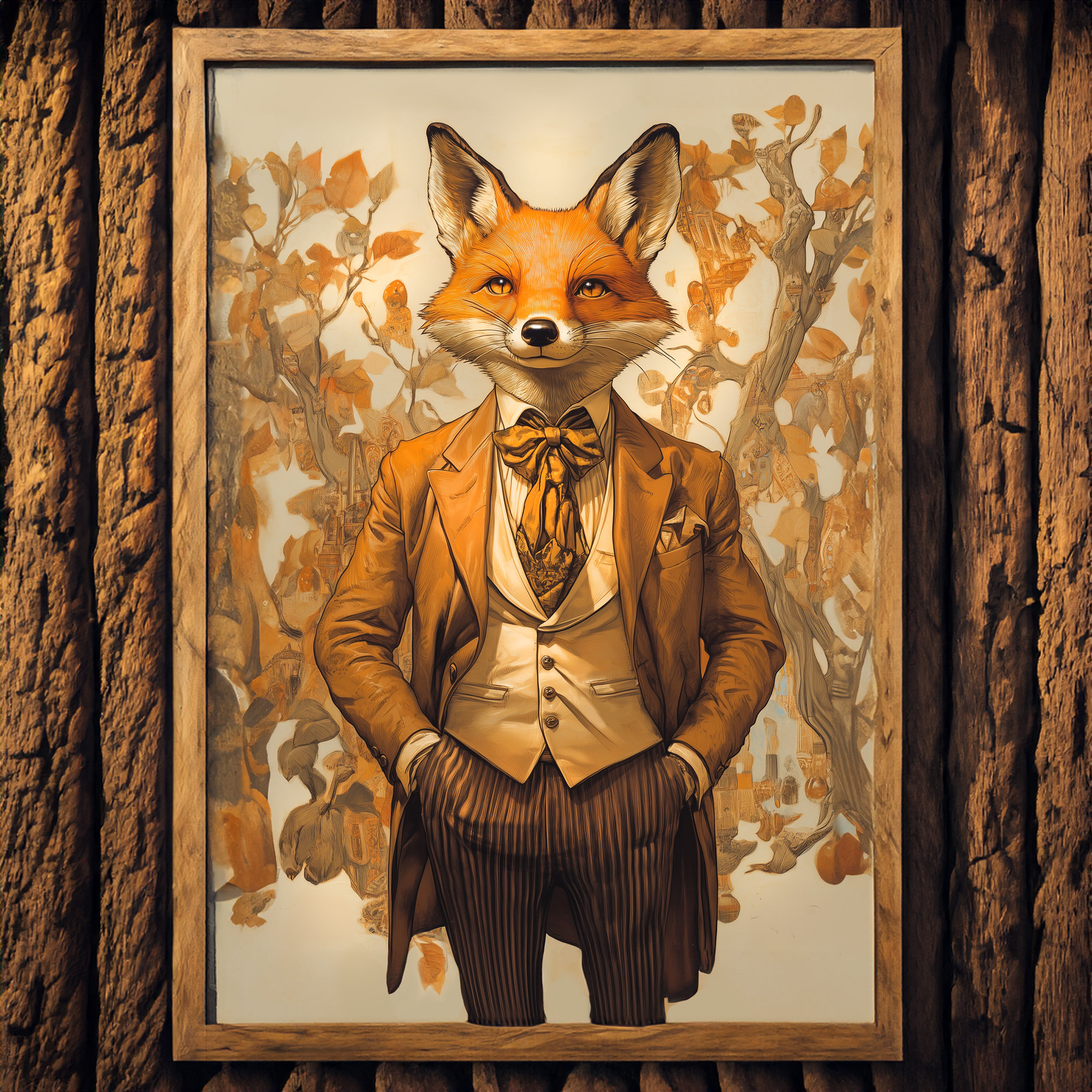 Sophisticated Fox Poster Print - Etsy