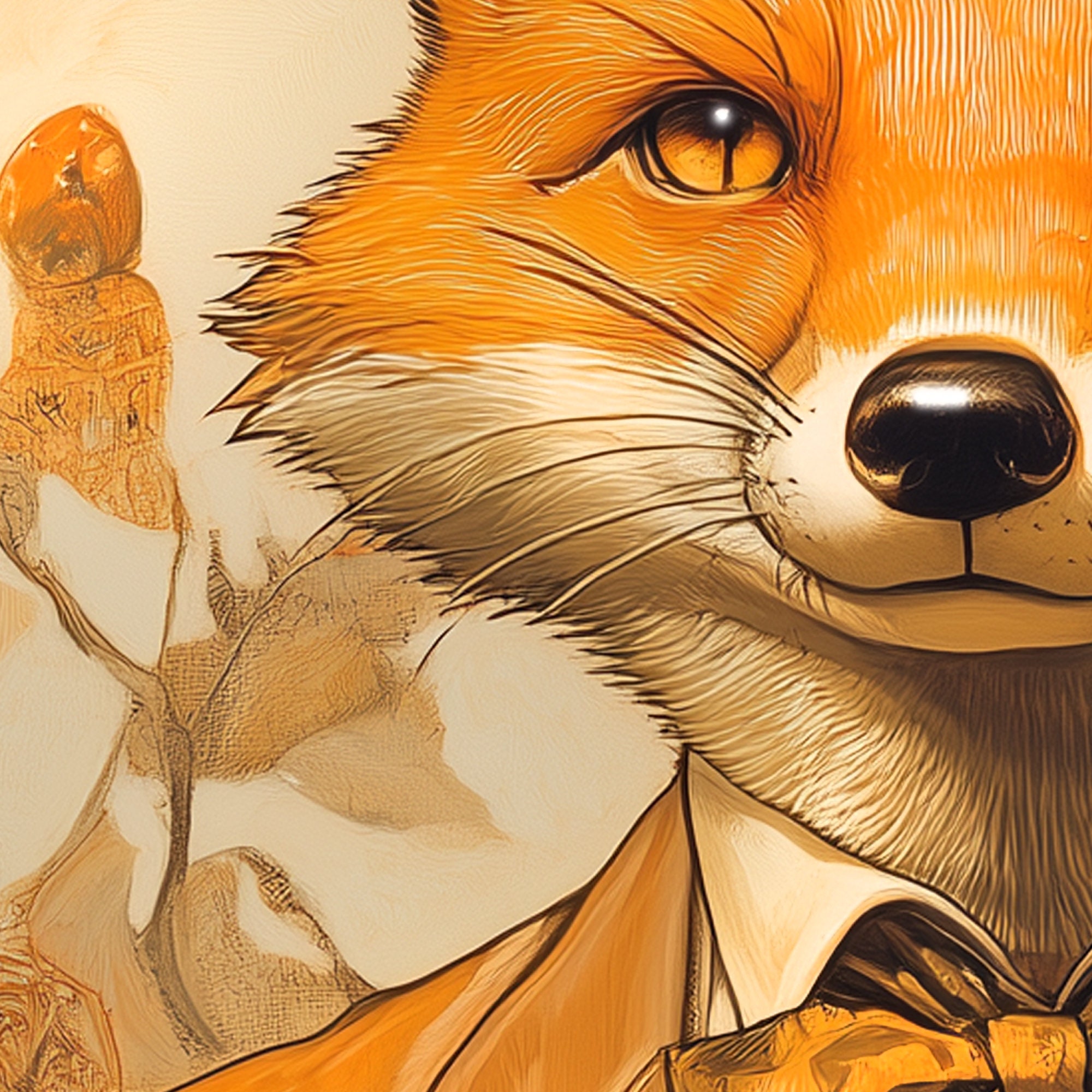 Sophisticated Fox Poster Print - Etsy
