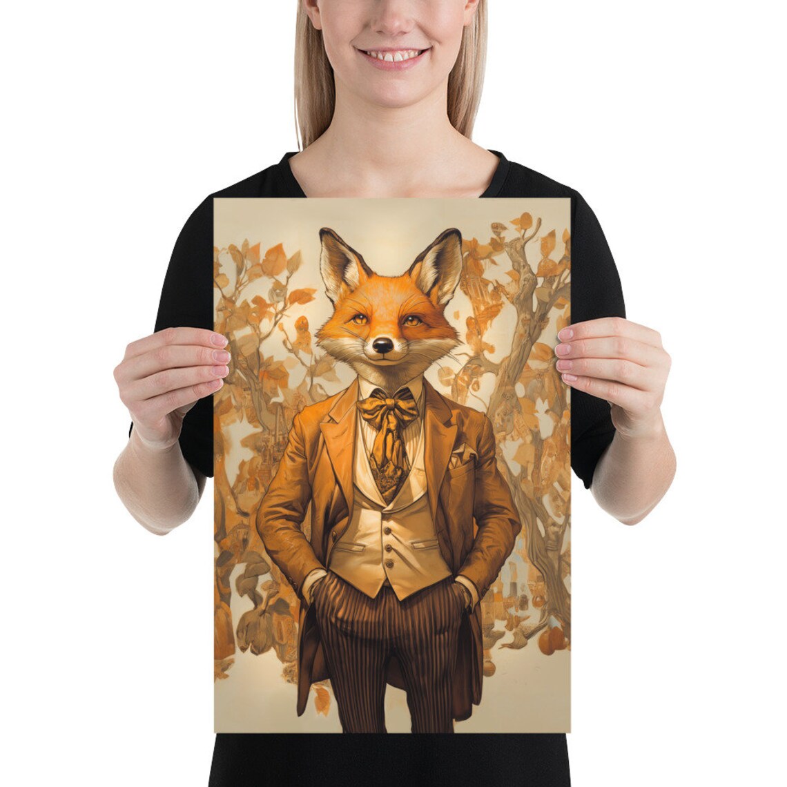 Sophisticated Fox Poster Print - Etsy