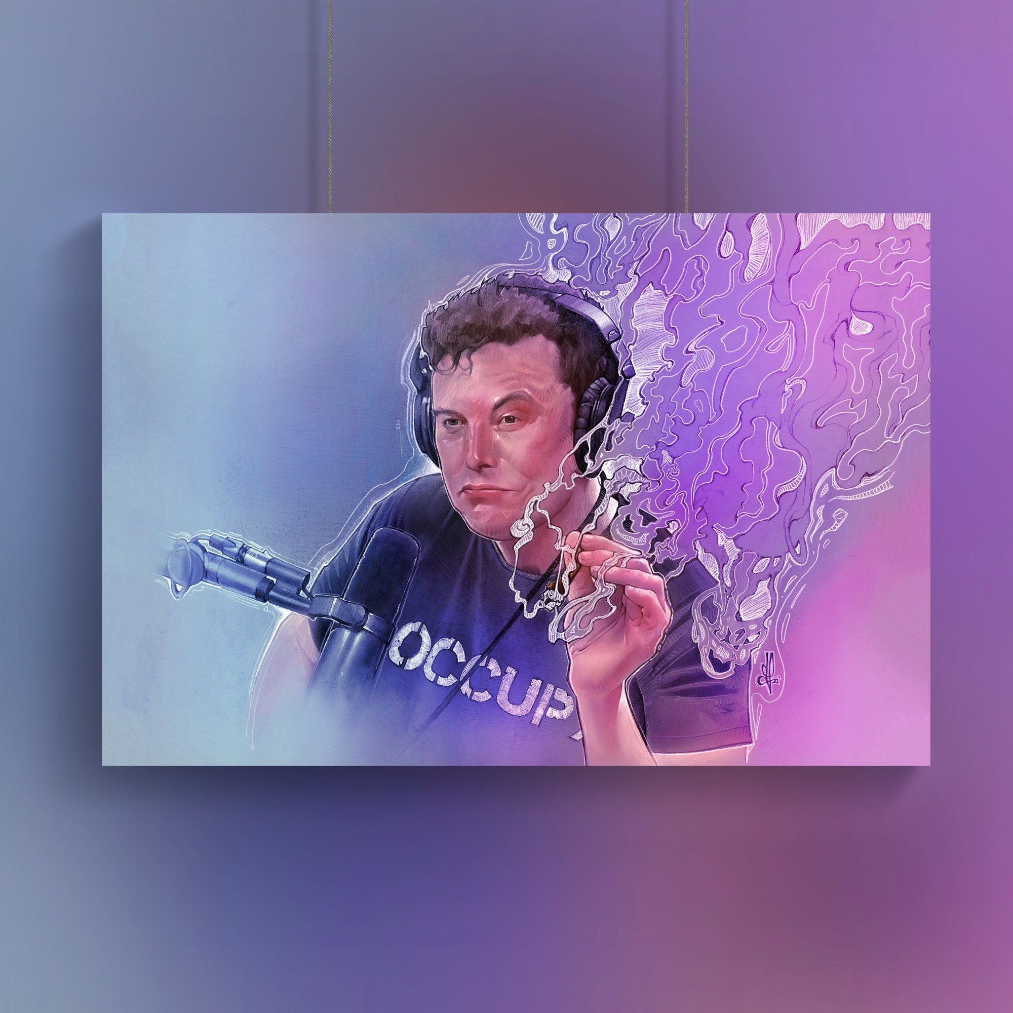 Elon Musk Smoking Poster Print - Spacex and Tesla Owner and Famous MEME ...
