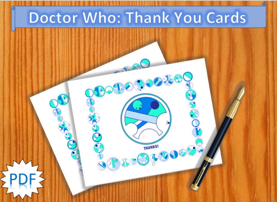 Doctor Who Thank You Card (PDF) - Etsy
