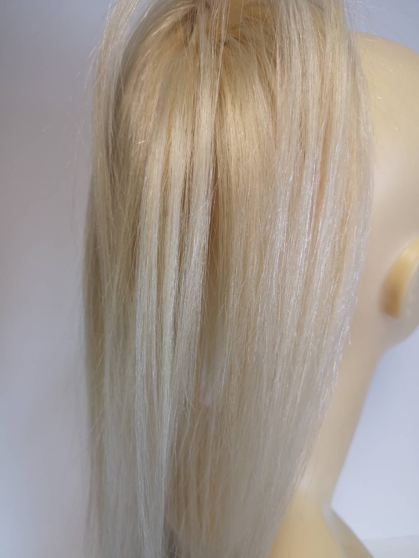 Lightest Blonde 60 12 Inches Human Hair Ponytail Scrunchie | Etsy