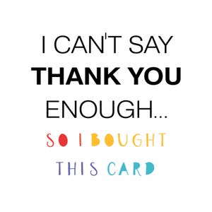 Funny Greeting Card / Cheeky / Humour / THANK YOU / Thanks ...