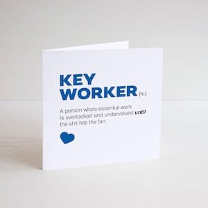 Greeting Card / Cheeky / Humour / Key Worker / THANK YOU / Thanks ...