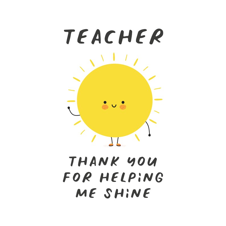 Greeting Card / THANK YOU TEACHER, Gratitude, Appreciation, Grateful ...