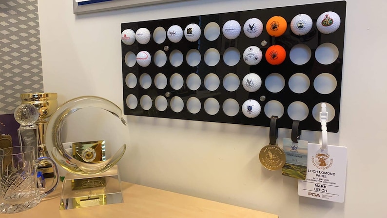 Golf Ball Display Wall Mounted Signed Hole in 1 Black - Etsy