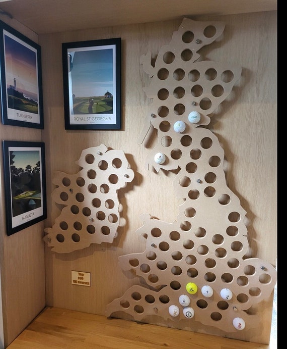 UK Map Golf Ball Display Wall Mounted Signed Hole in 1 | Etsy