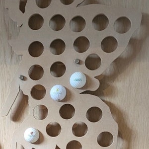 UK Map - Golf Ball Display - Wall Mounted - Signed - Hole in 1 - Laser ...