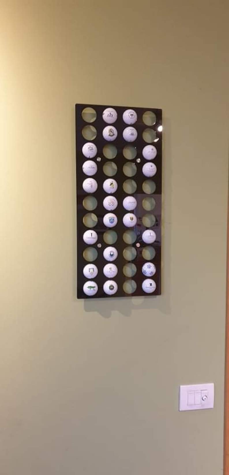Golf Ball Display - Wall Mounted - Signed - Hole in 1 - Black Acrylic ...