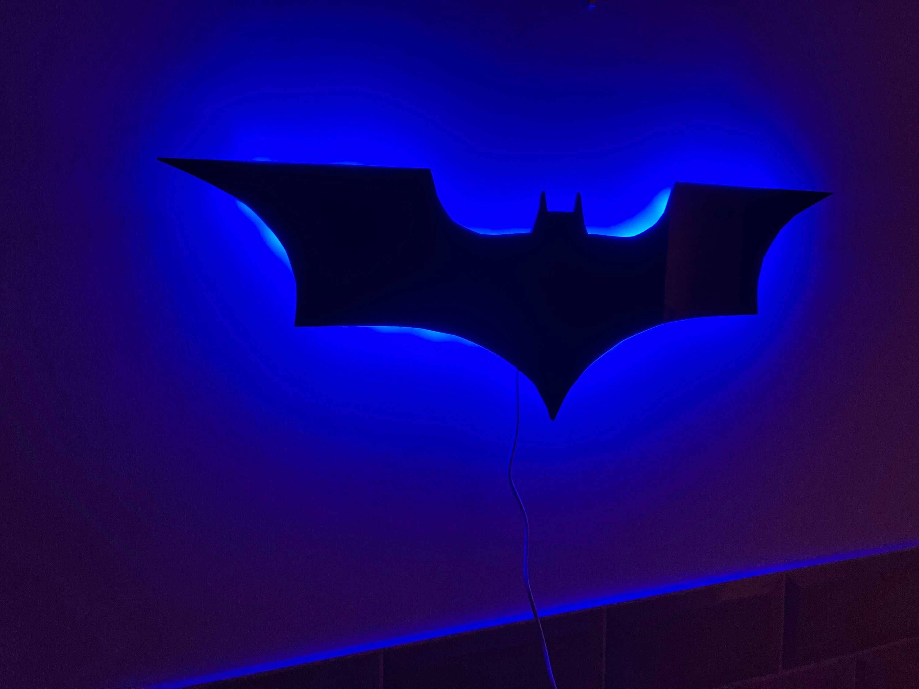 Bat Super Hero Led Wall Art Bat Wall Light Night Light With - Etsy