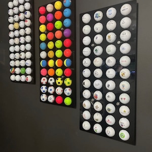 Golf Ball Display - Wall Mounted - Signed - Hole in 1 - Black Acrylic ...