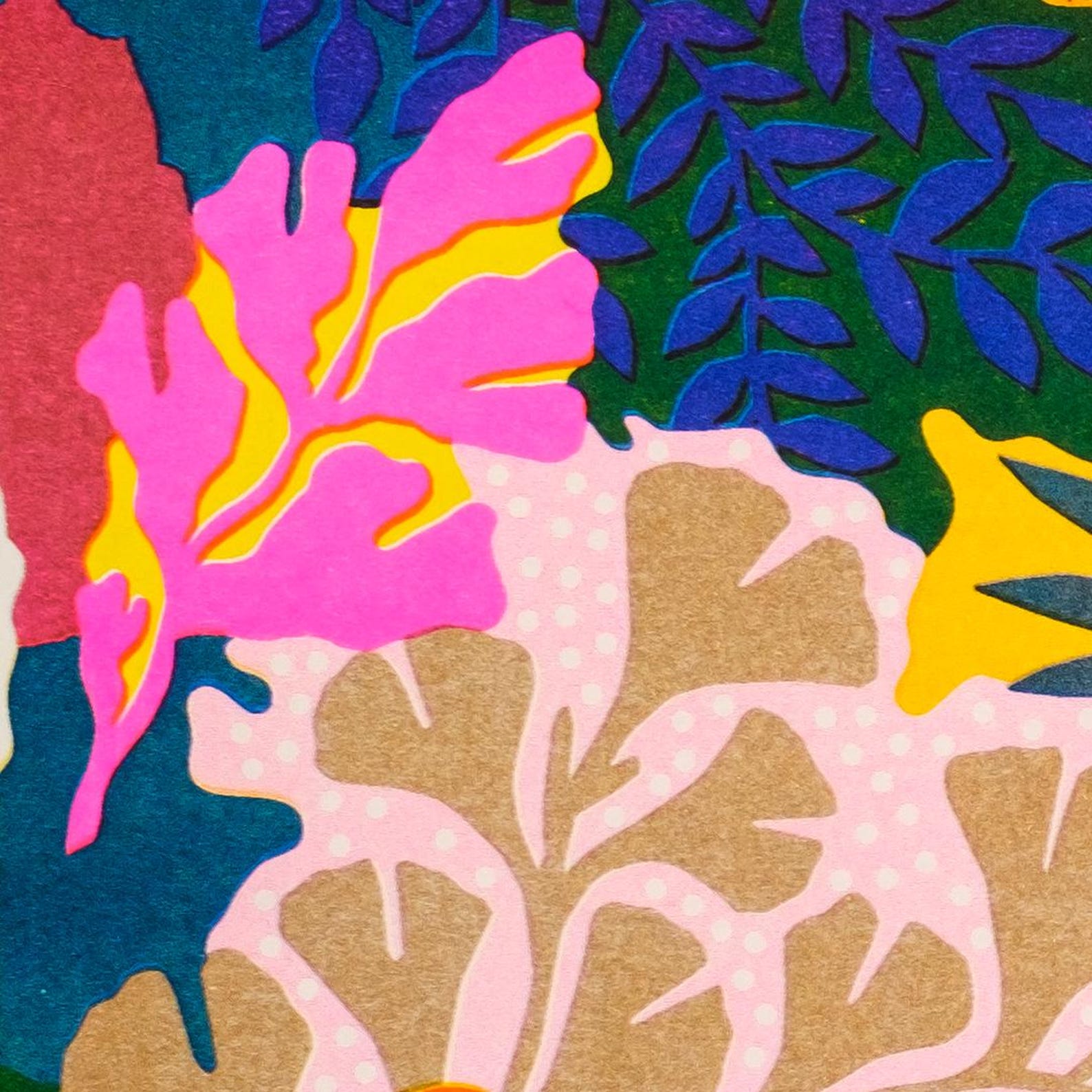 A3 Riso Print Full of Dinosaurs, Patterns and Plants - Etsy
