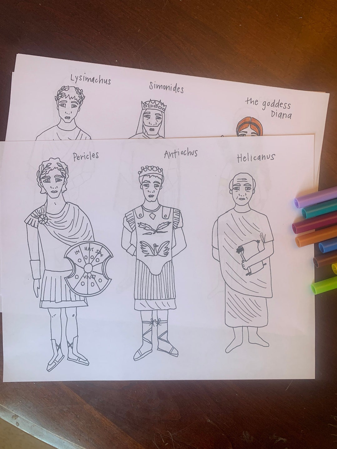 Color-your-own "pericles" Shakespeare Popsicle Puppets - Etsy
