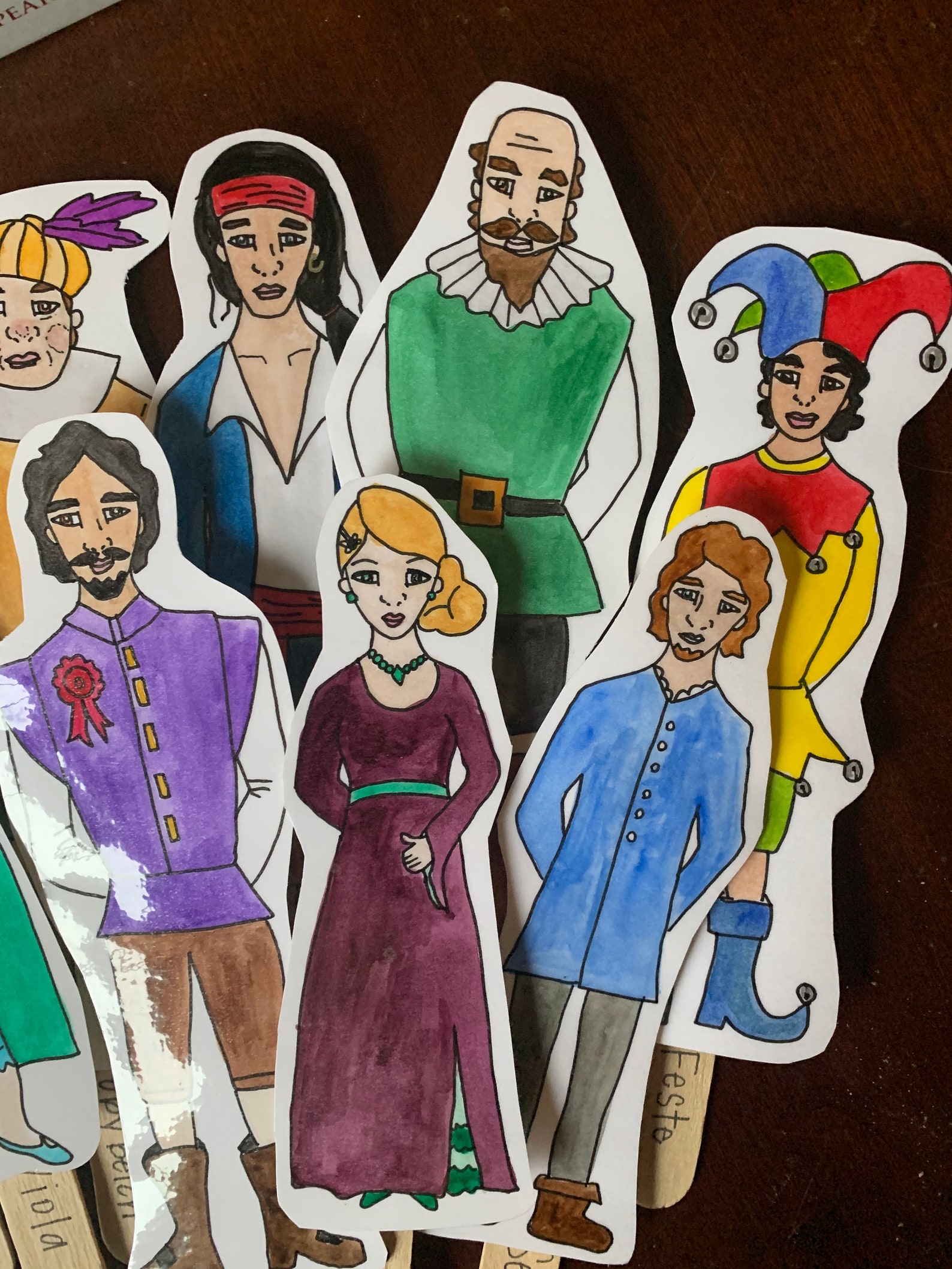 Twelfth Night Shakespeare Popsicle Puppets - Etsy