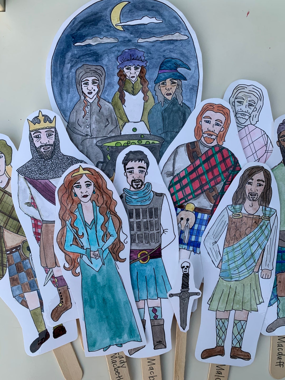 Macbeth Shakespeare Popsicle Puppets - Etsy