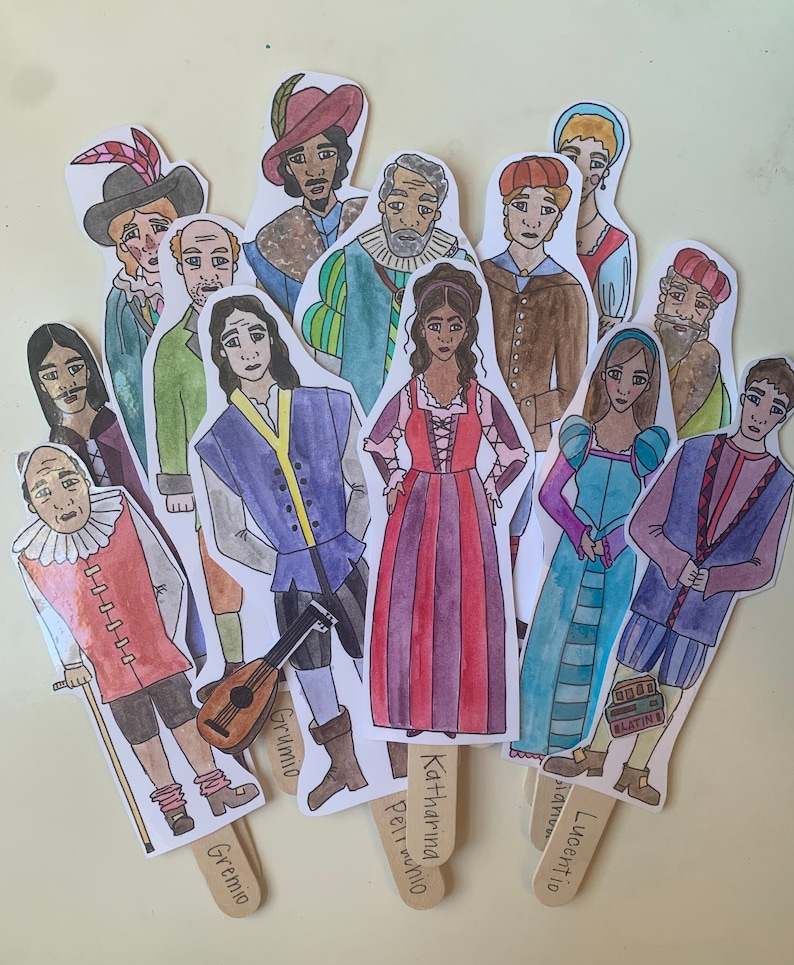 Taming of the Shrew Shakespeare Popsicle Puppets - Etsy
