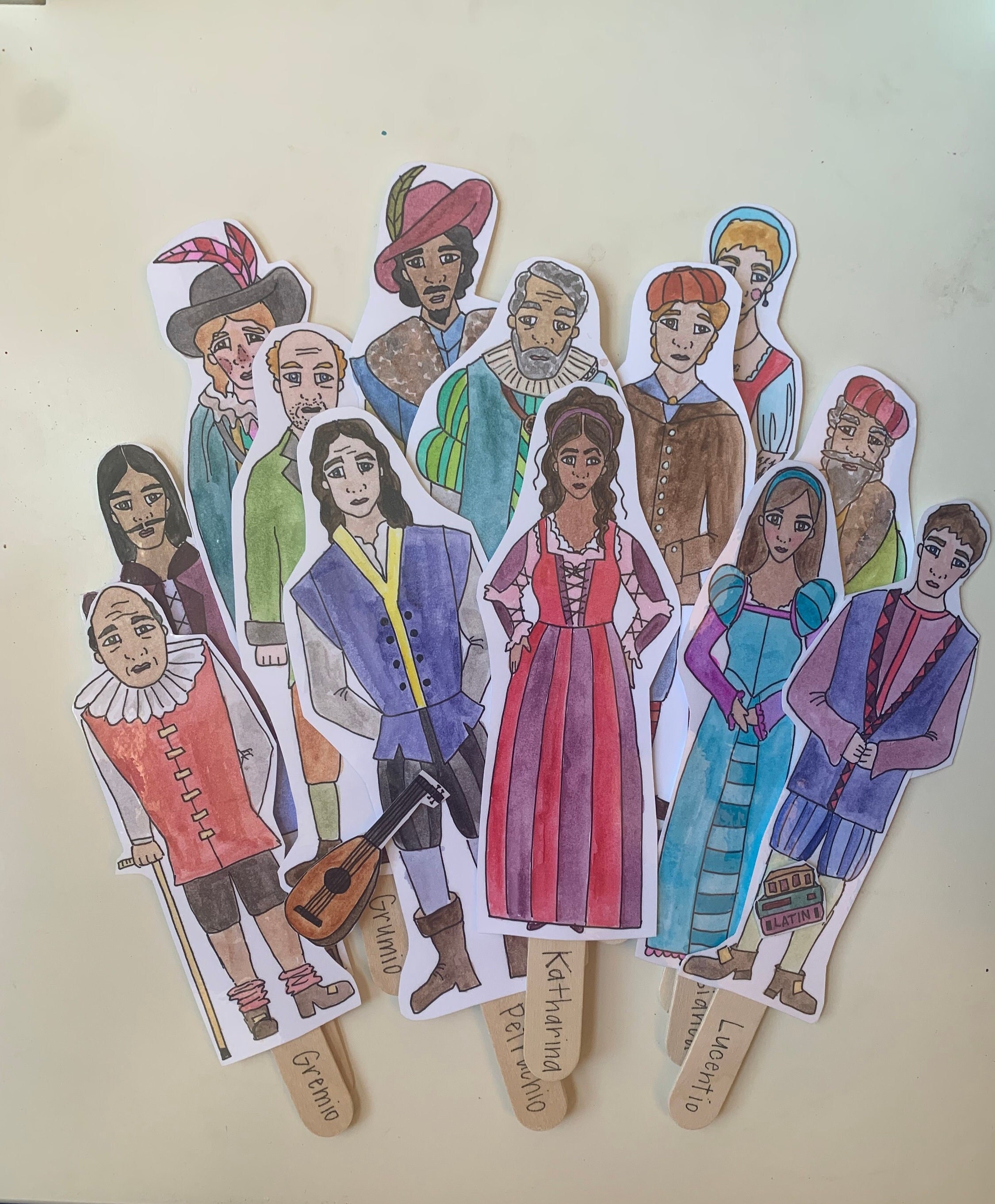 Taming of the Shrew Shakespeare Popsicle Puppets - Etsy