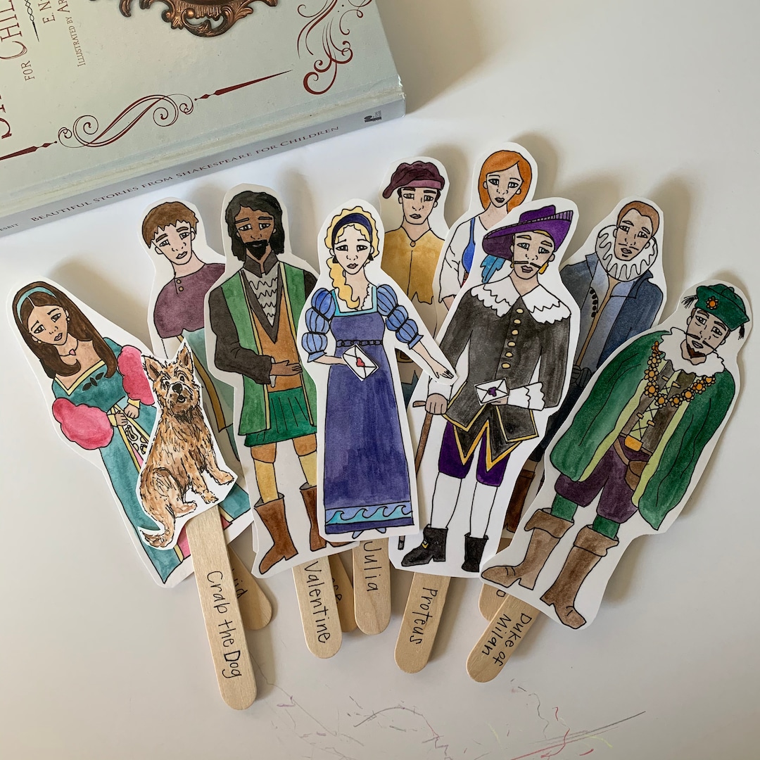 Bundle of Two Gentlemen of Verona Shakespeare Popsicle Puppets ...