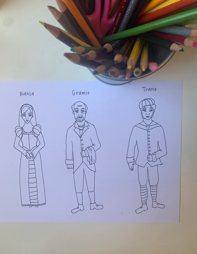 Color-your-own the Taming of the Shrew Shakespeare - Etsy