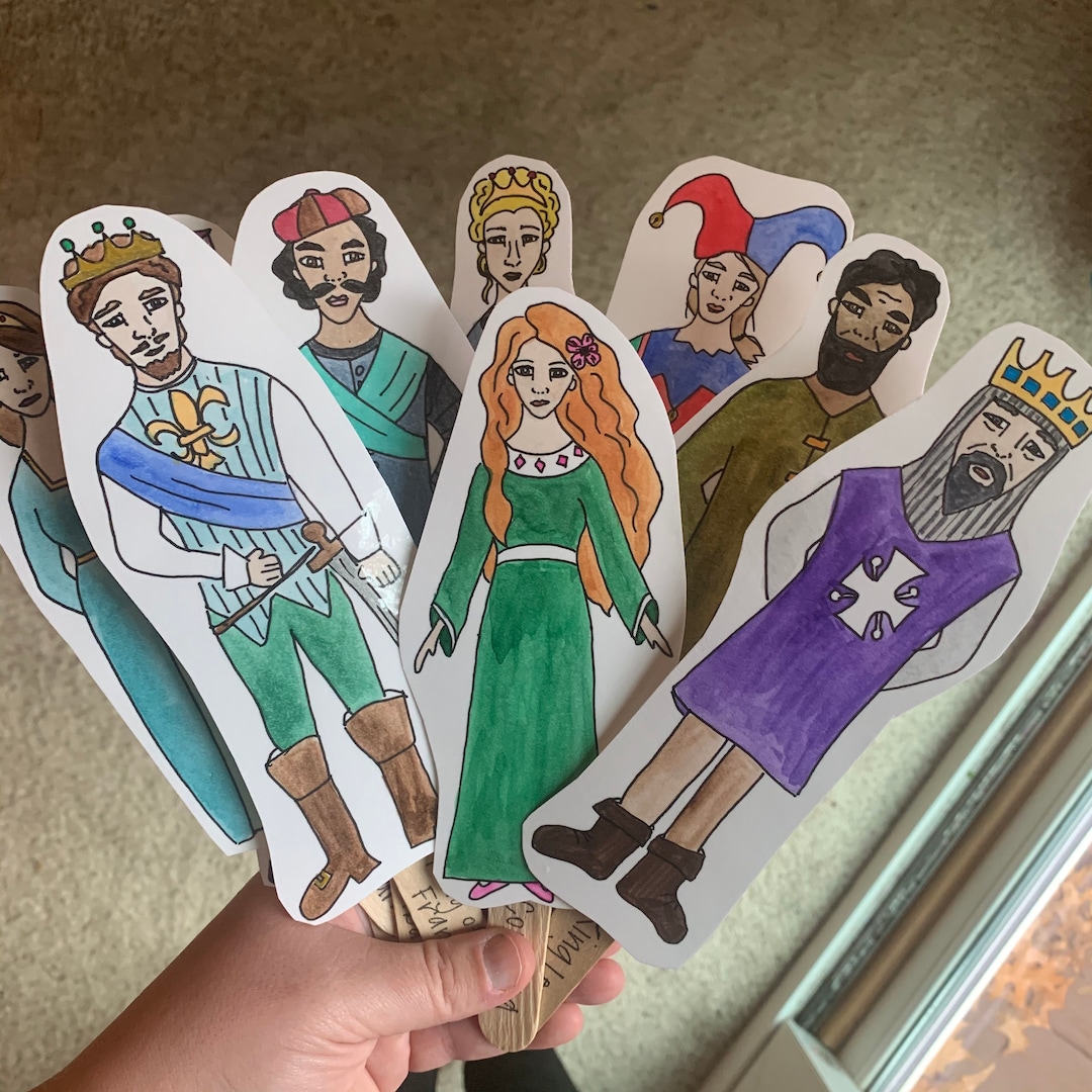 Bundle of King Lear Shakespeare Popsicle Puppets: Watercolored and ...