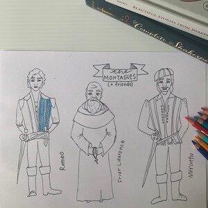 Bundle of Romeo and Juliet Shakespeare Popsicle Puppets: Watercolored ...