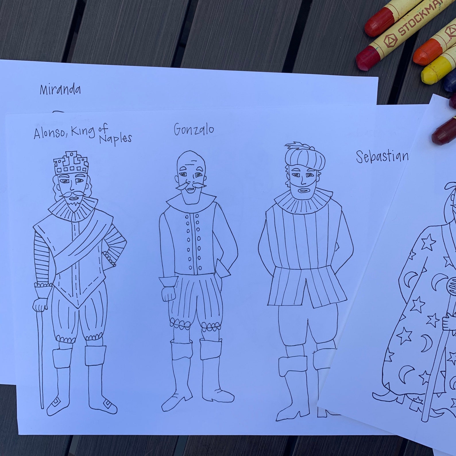 Bundle of the Tempest Shakespeare Popsicle Puppets: Watercolored and ...