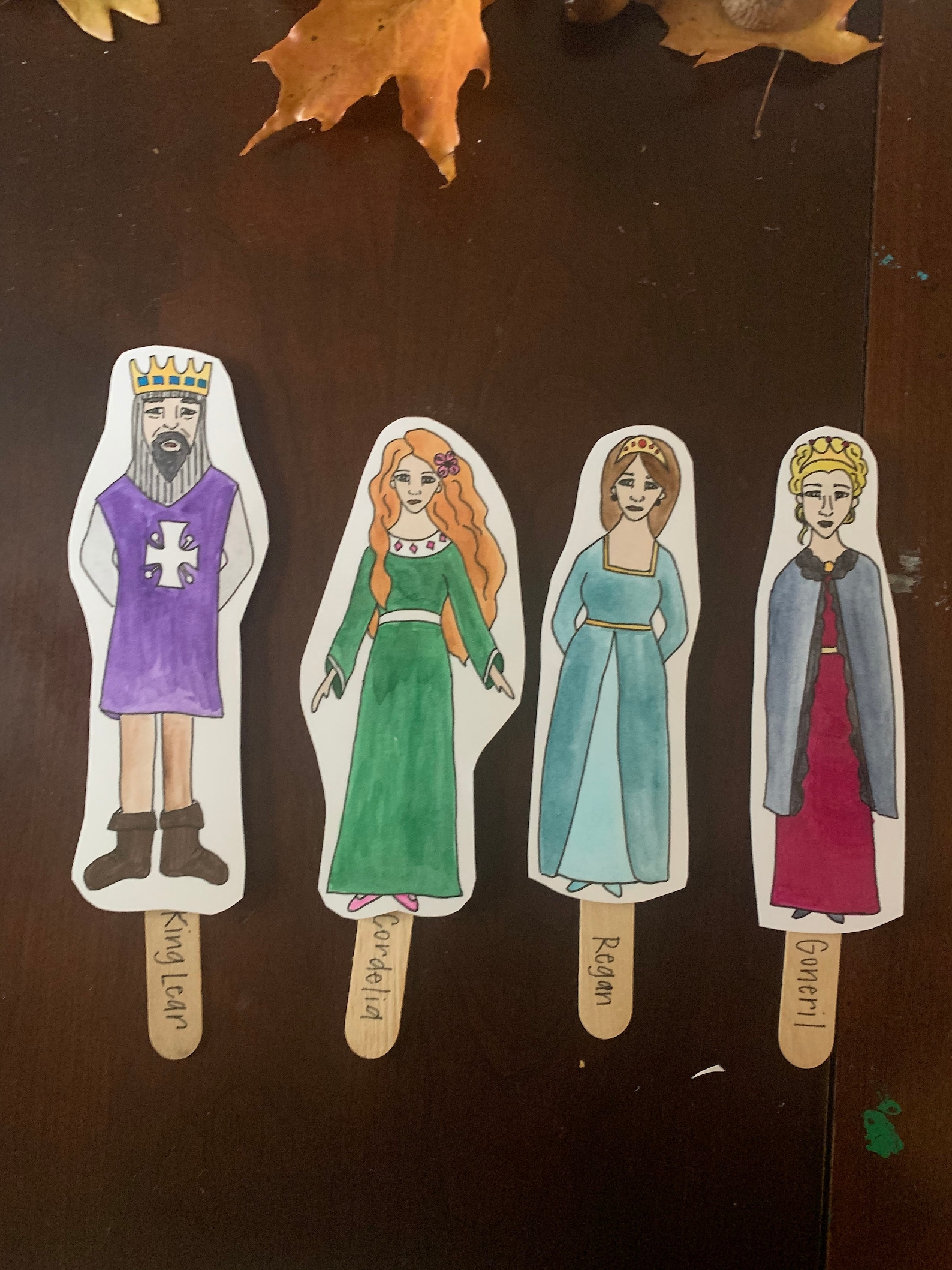 King Lear Shakespeare Popsicle Puppets - Etsy UK