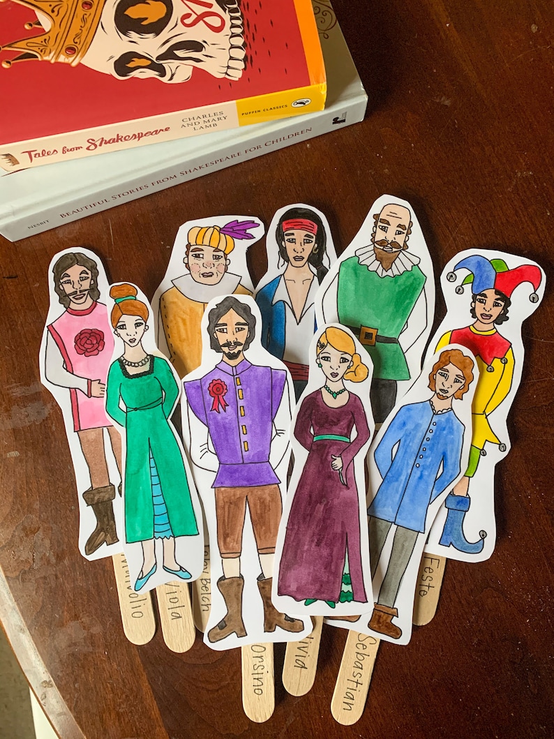 Bundle of Twelfth Night Shakespeare Popsicle Puppets: | Etsy