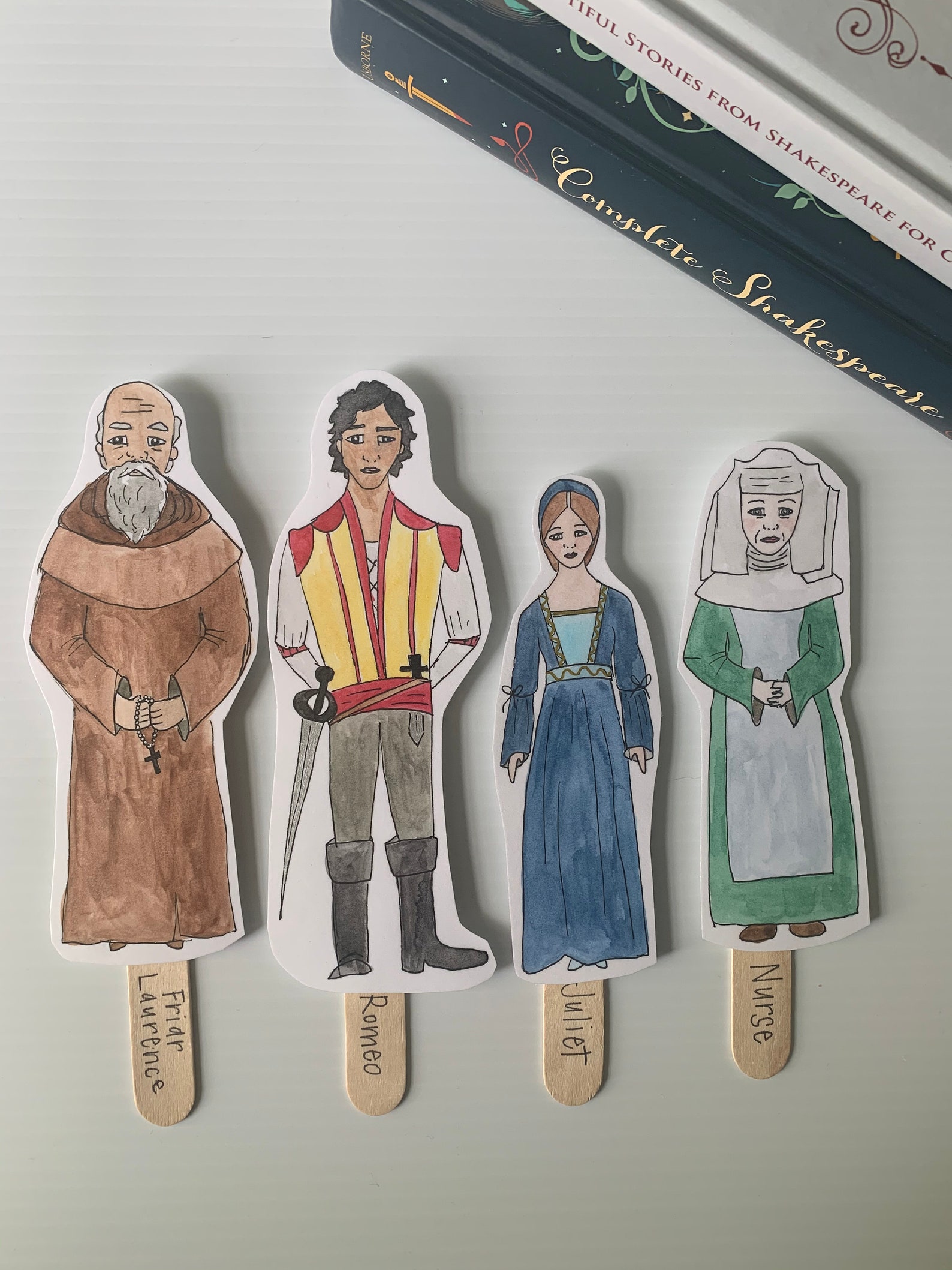 Bundle of Romeo and Juliet Shakespeare Popsicle Puppets: - Etsy