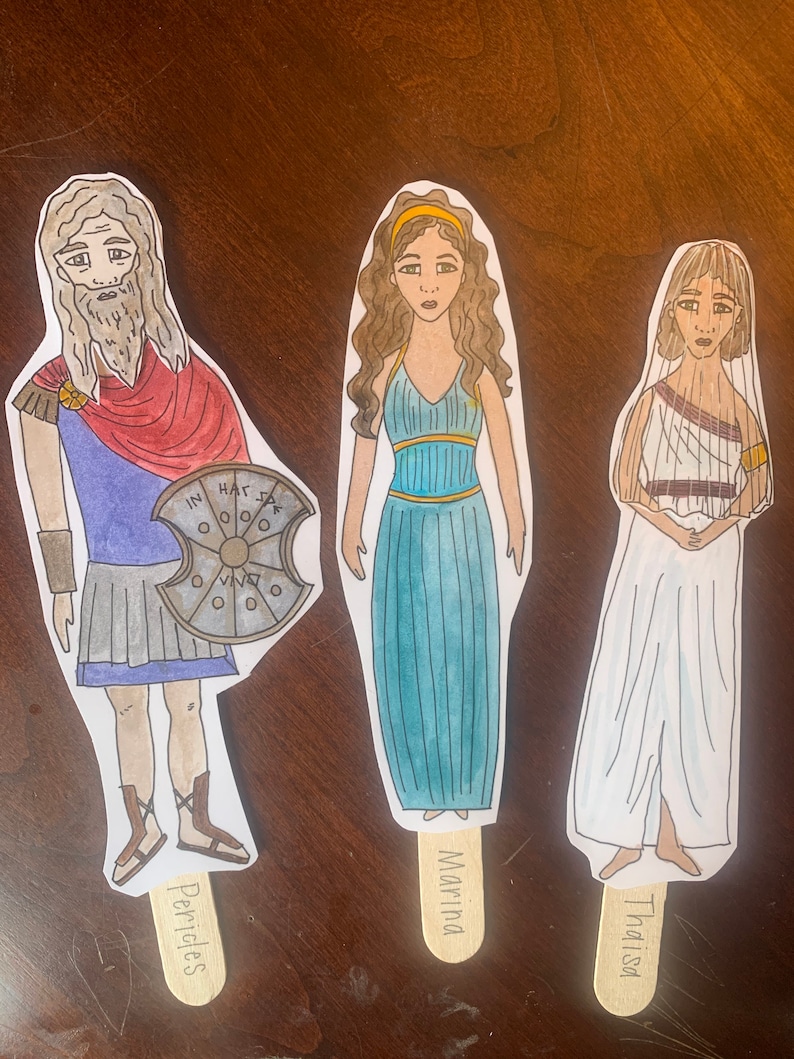 Pericles Shakespeare Popsicle Puppets - Etsy