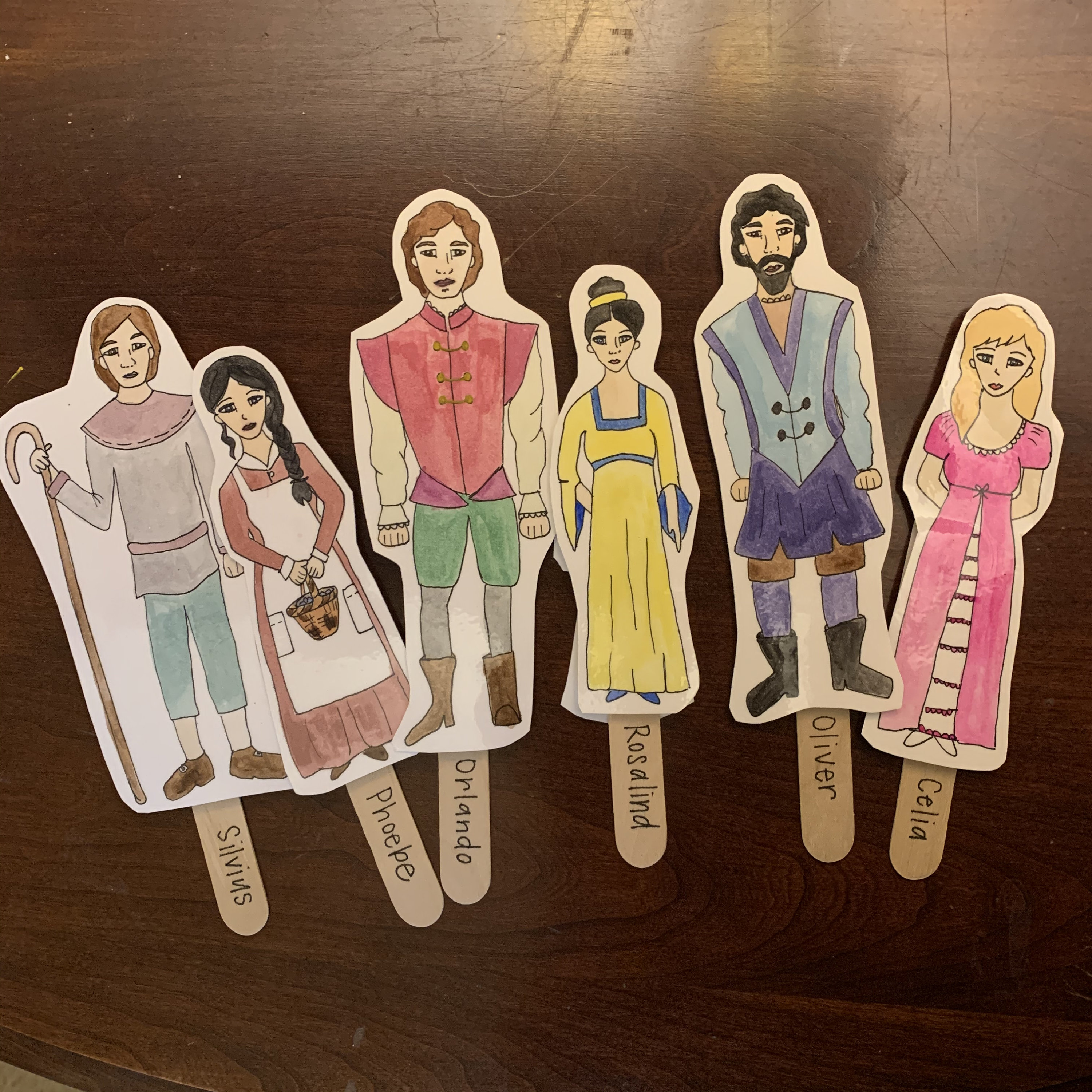 As You Like It Shakespeare Popsicle Puppets - Etsy