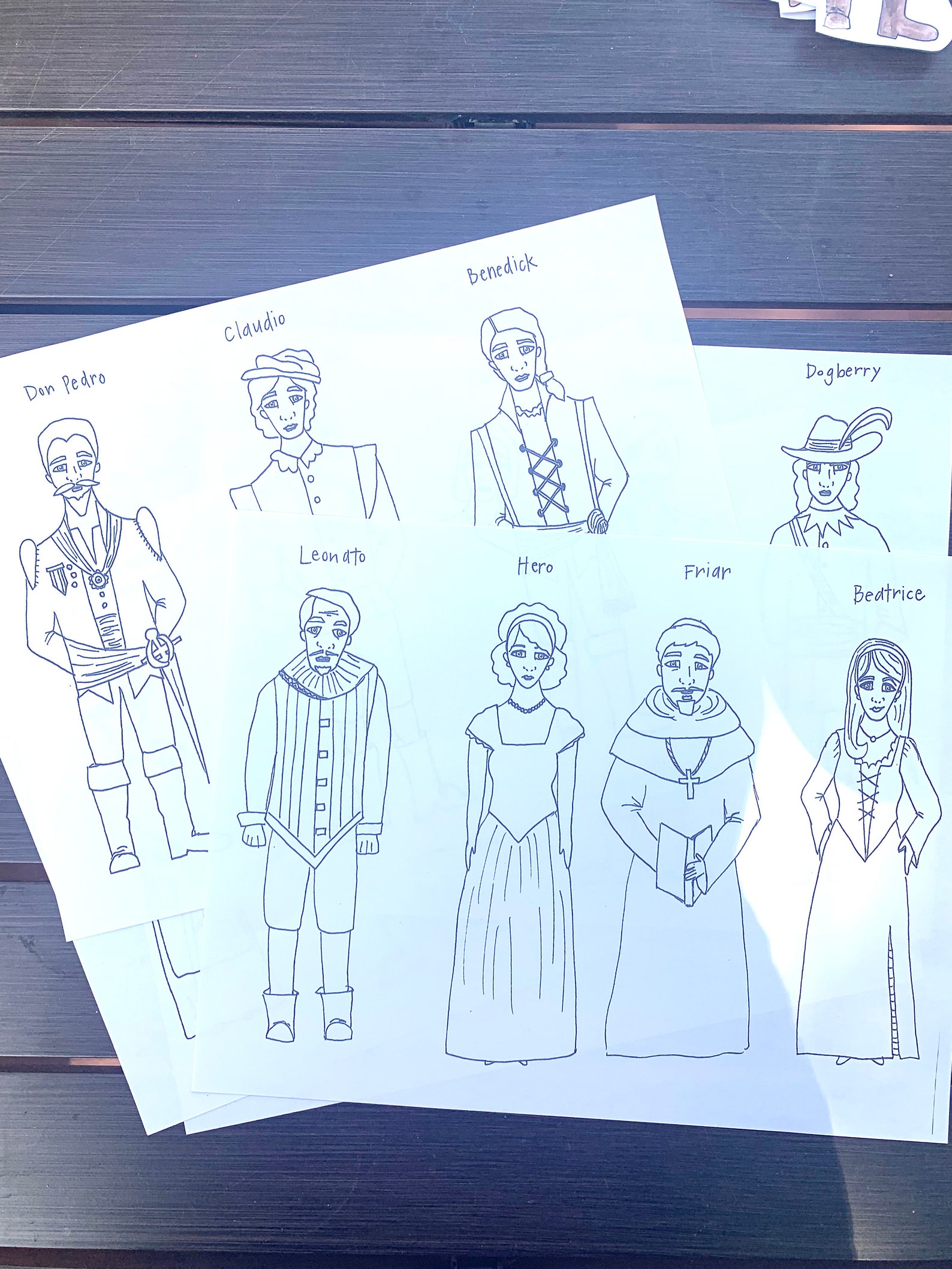 Color-your-own much Ado About Nothing Shakespeare - Etsy