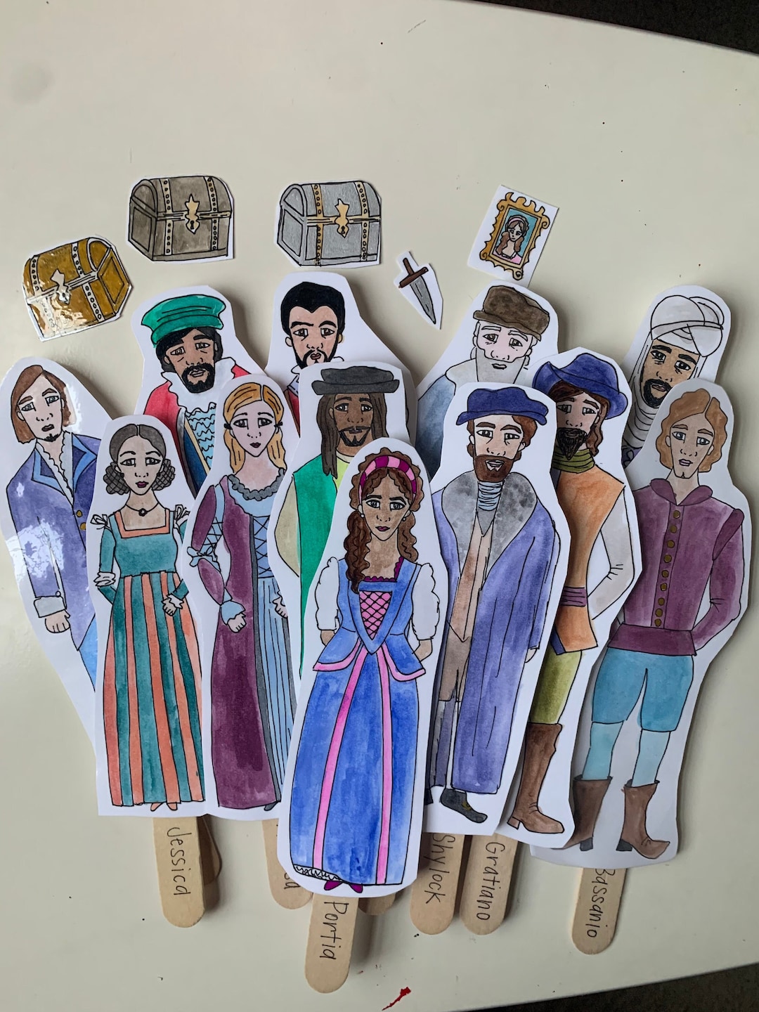 Merchant of Venice Shakespeare Popsicle Puppets - Etsy