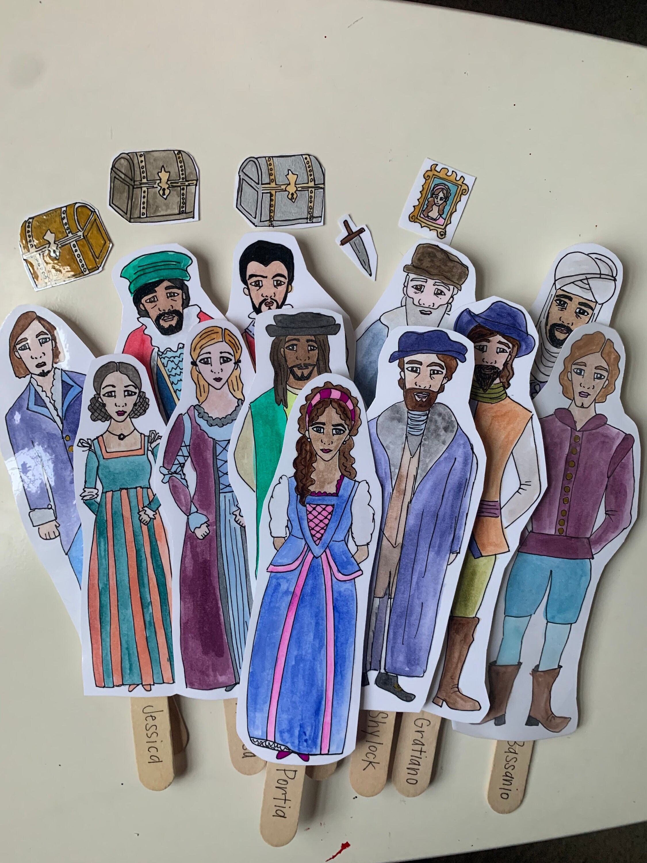 Merchant of Venice Shakespeare Popsicle Puppets - Etsy