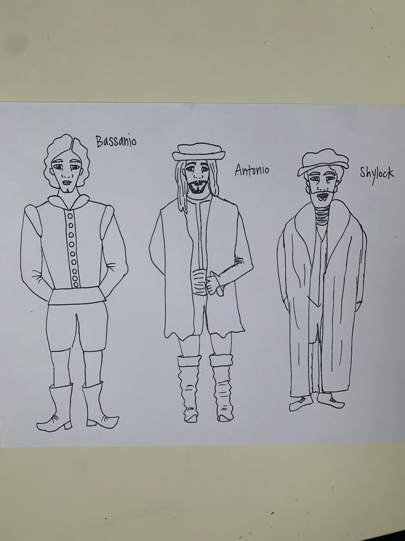 Color-your-own "the Merchant of Venice" Shakespeare Popsicle Puppets - Etsy