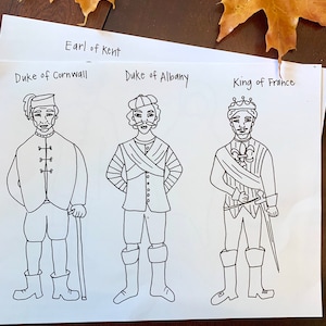 Color-your-own King Lear Shakespeare Popsicle Puppets - Etsy