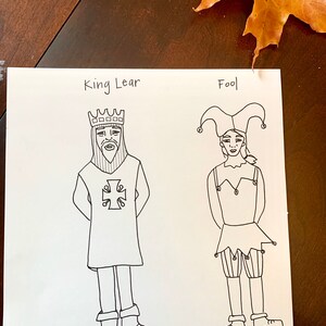 Color-your-own King Lear Shakespeare Popsicle Puppets - Etsy