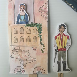 Bundle of Romeo and Juliet Shakespeare Popsicle Puppets: Watercolored ...