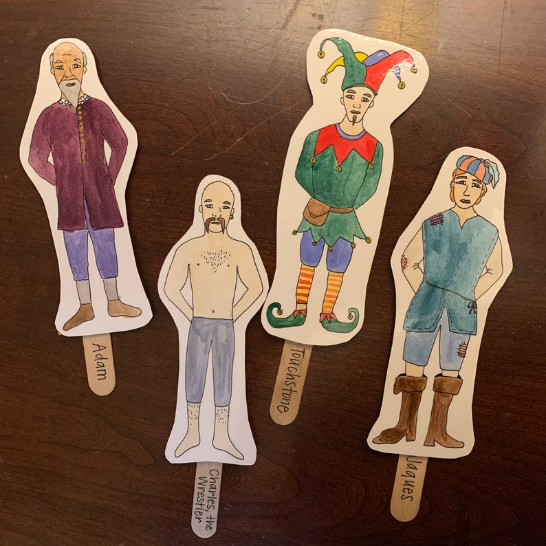 As You Like It Shakespeare Popsicle Puppets - Etsy