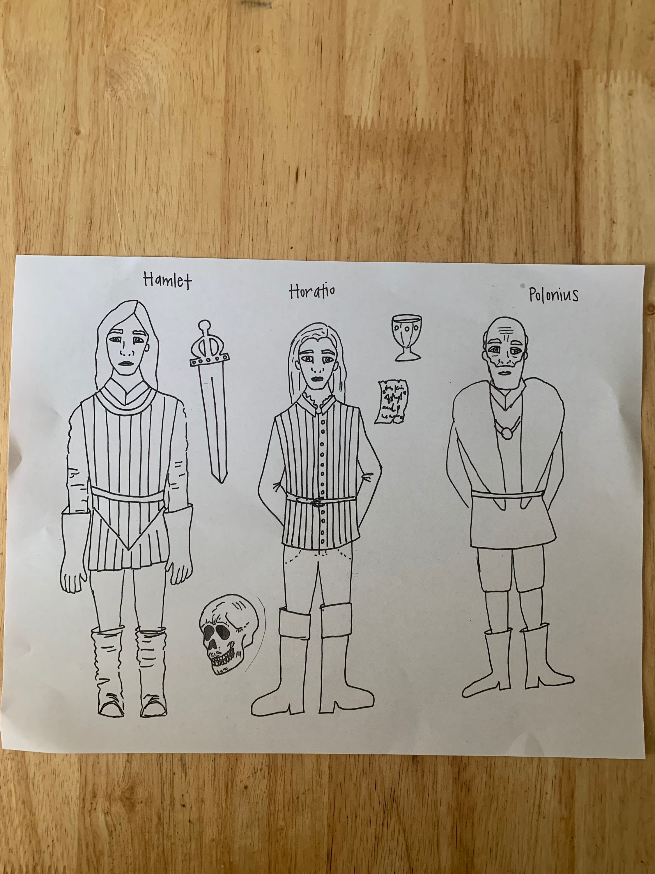 Hamlet Character Drawing