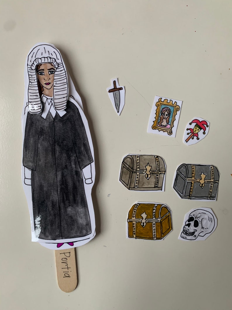 Merchant of Venice Shakespeare Popsicle Puppets | Etsy